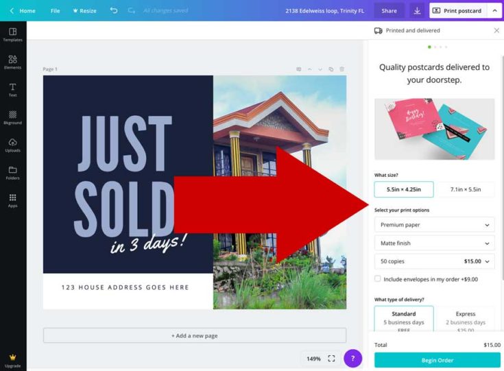 How To Make Real Estate Postcards In Canva For Free – Marketing Artfully