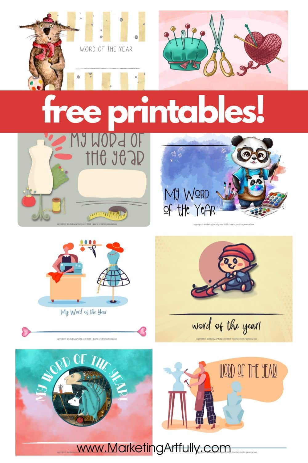 Free Printable Word of the Year Worksheet for Artists and Crafters