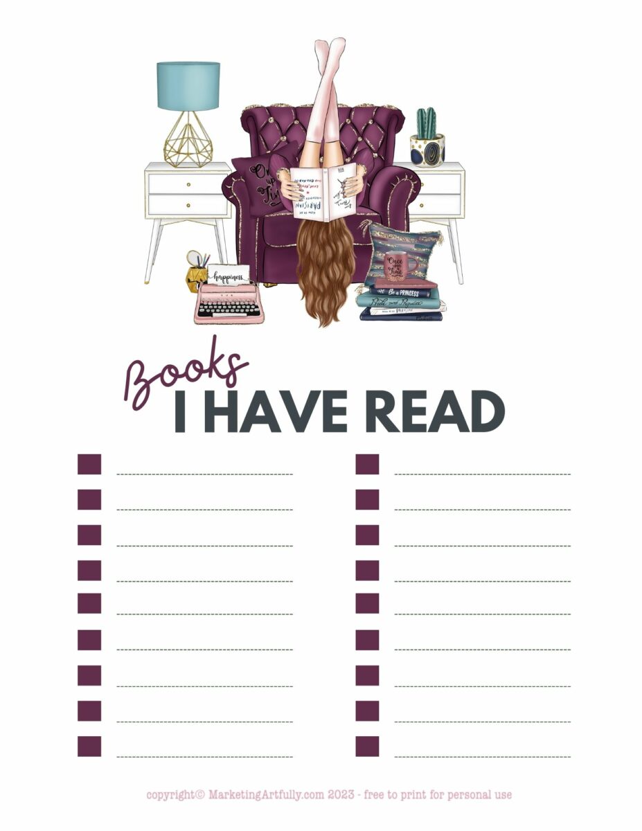 7 Free "Books I Have Read" Printable Digital Download