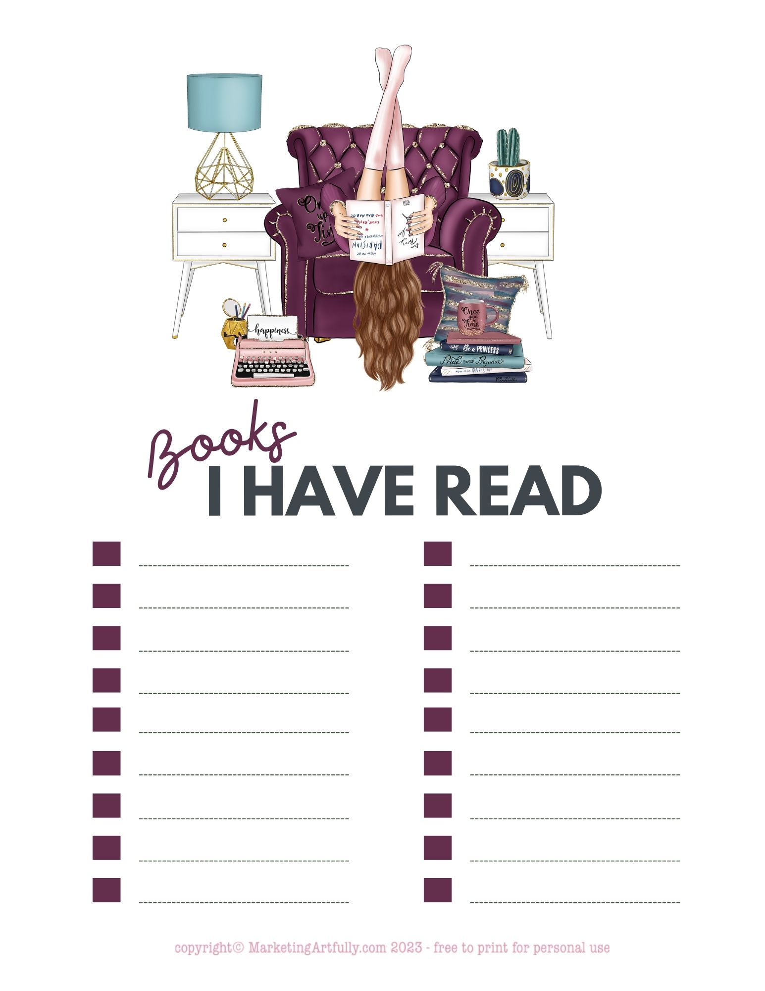 7 Free "Books I Have Read" Printable Digital Download