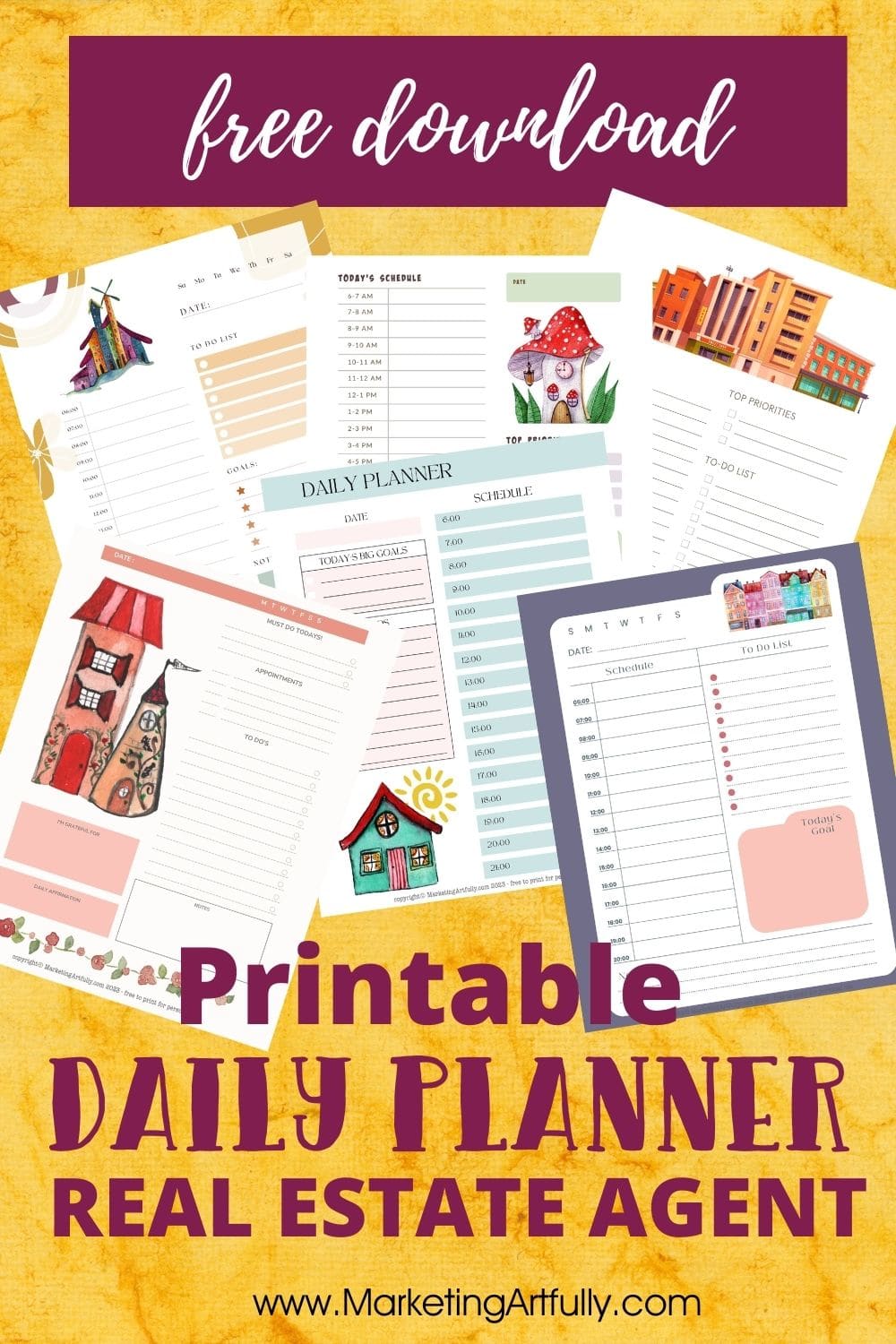 7 Free Real Estate Agent Daily Planner Pages – Marketing Artfully