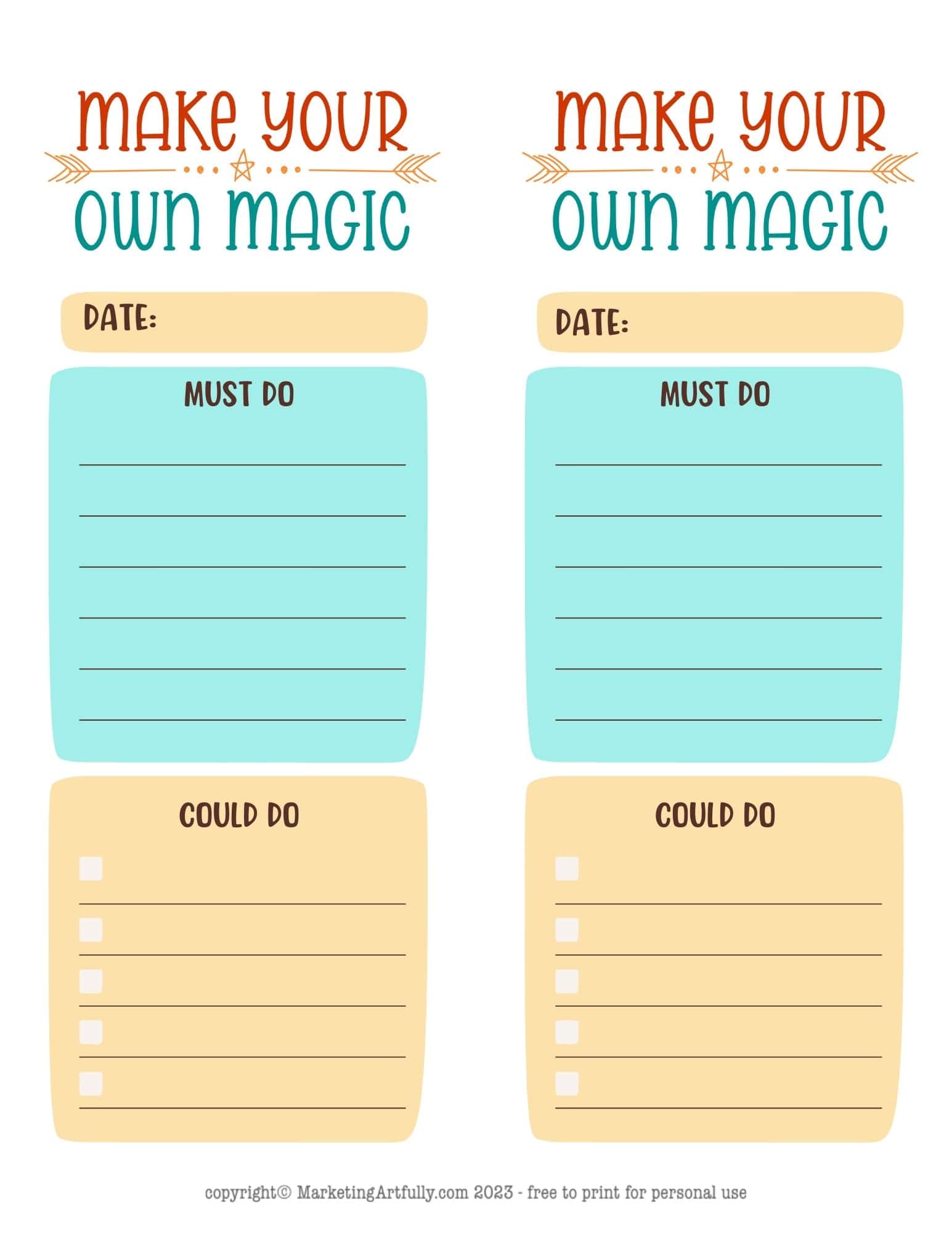 7 Free Motivational To Do Lists - Printable Digital Downloads