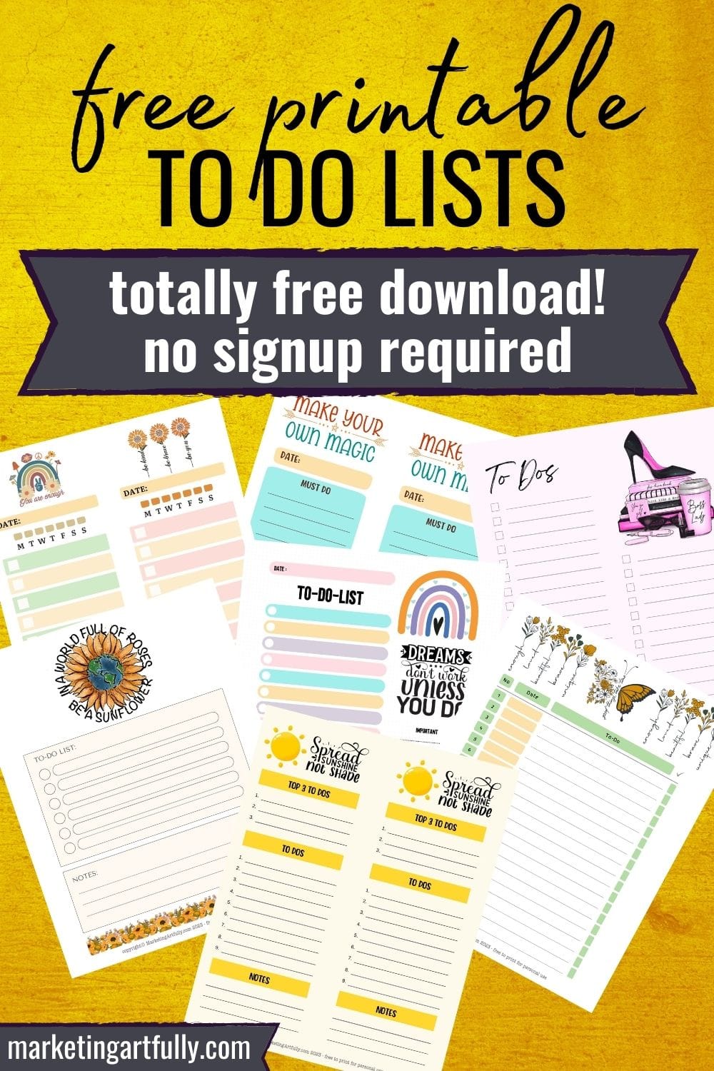 7 Free Motivational To Do Lists - Printable Digital Downloads