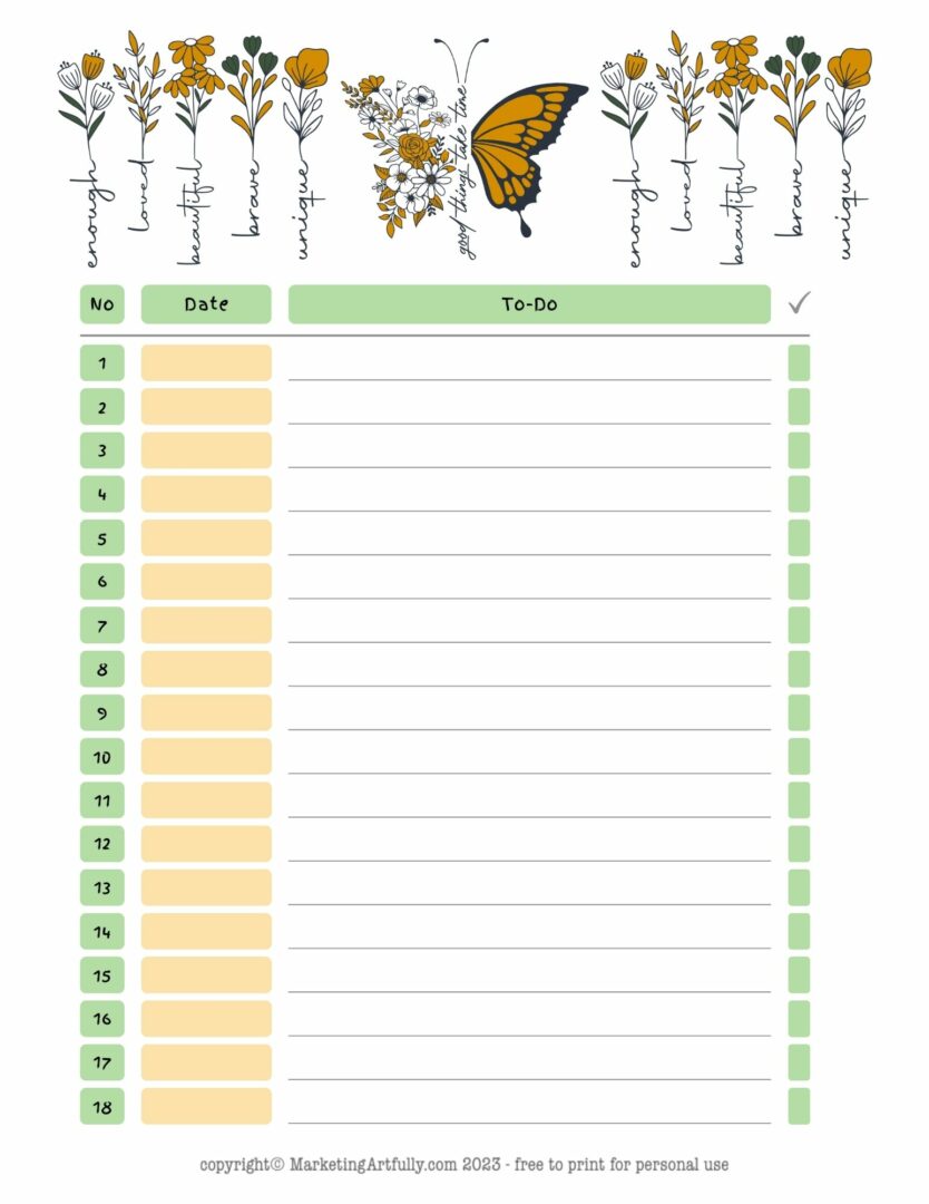 7 Free Motivational To Do Lists - Printable Digital Downloads