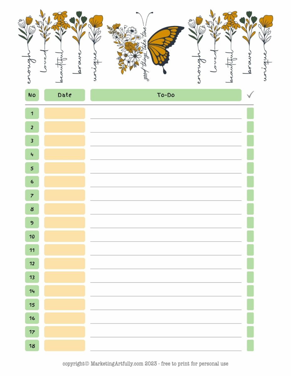 7 Free Motivational To Do Lists - Printable Digital Downloads