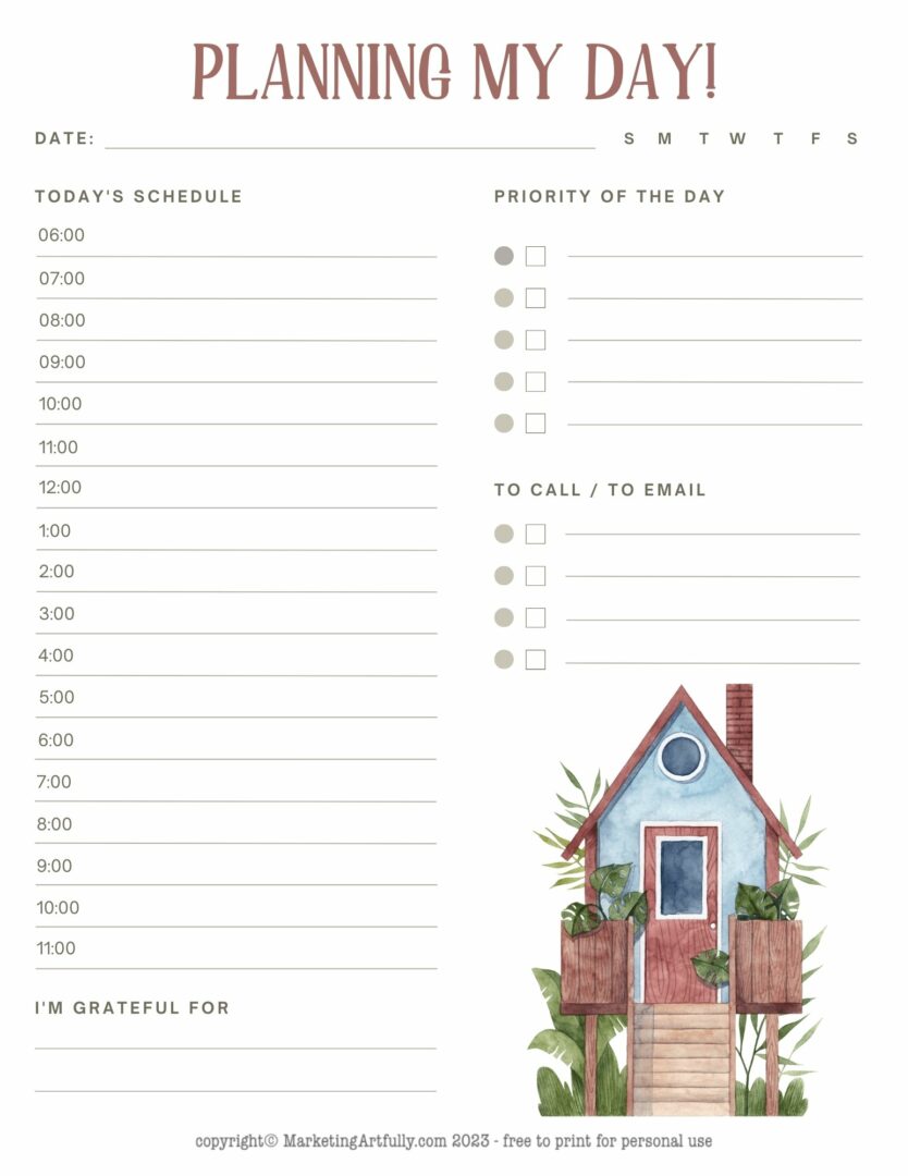 7 Free Real Estate Agent Daily Planner Pages – Marketing Artfully