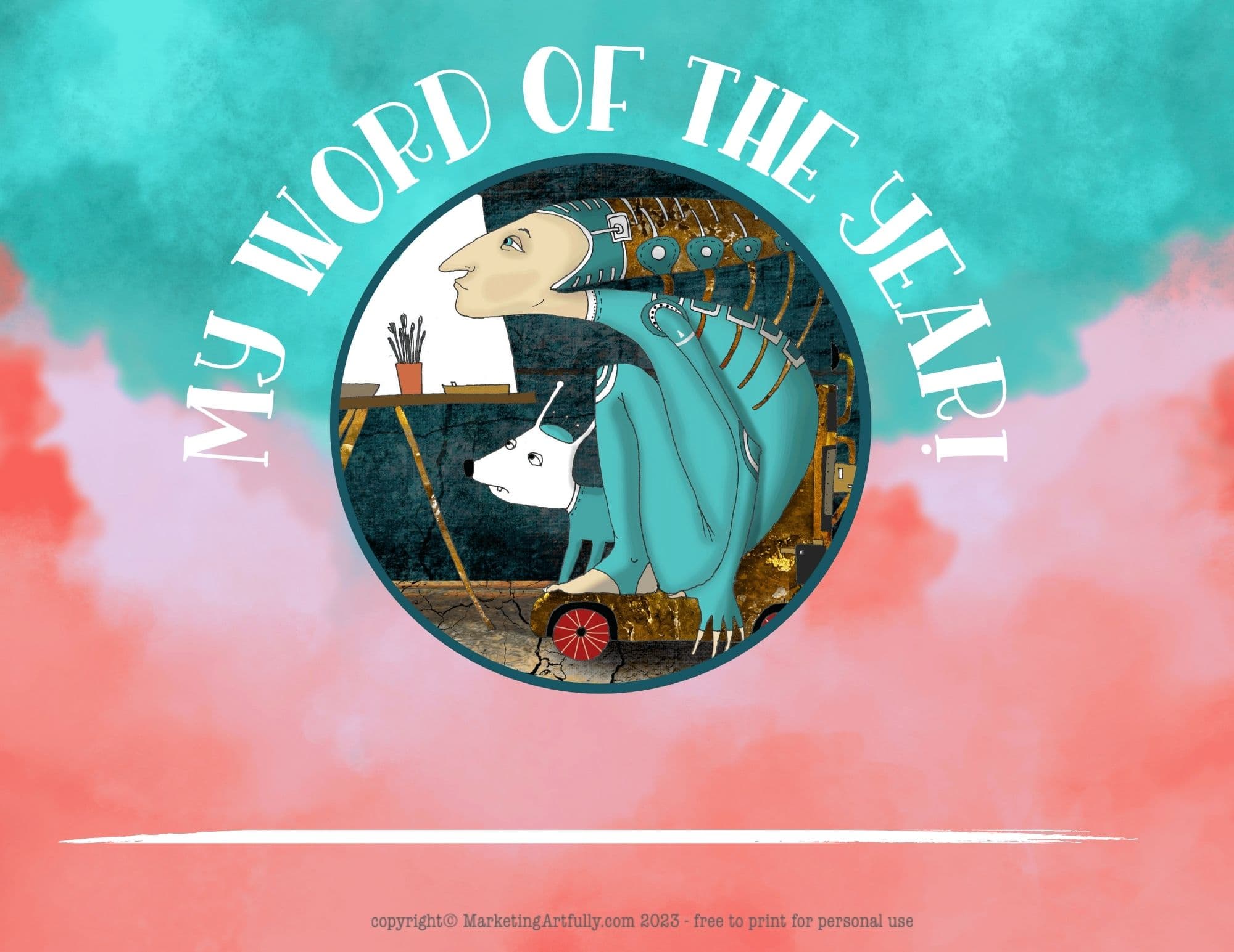 Free Printable Word of the Year Worksheet for Artists and Crafters