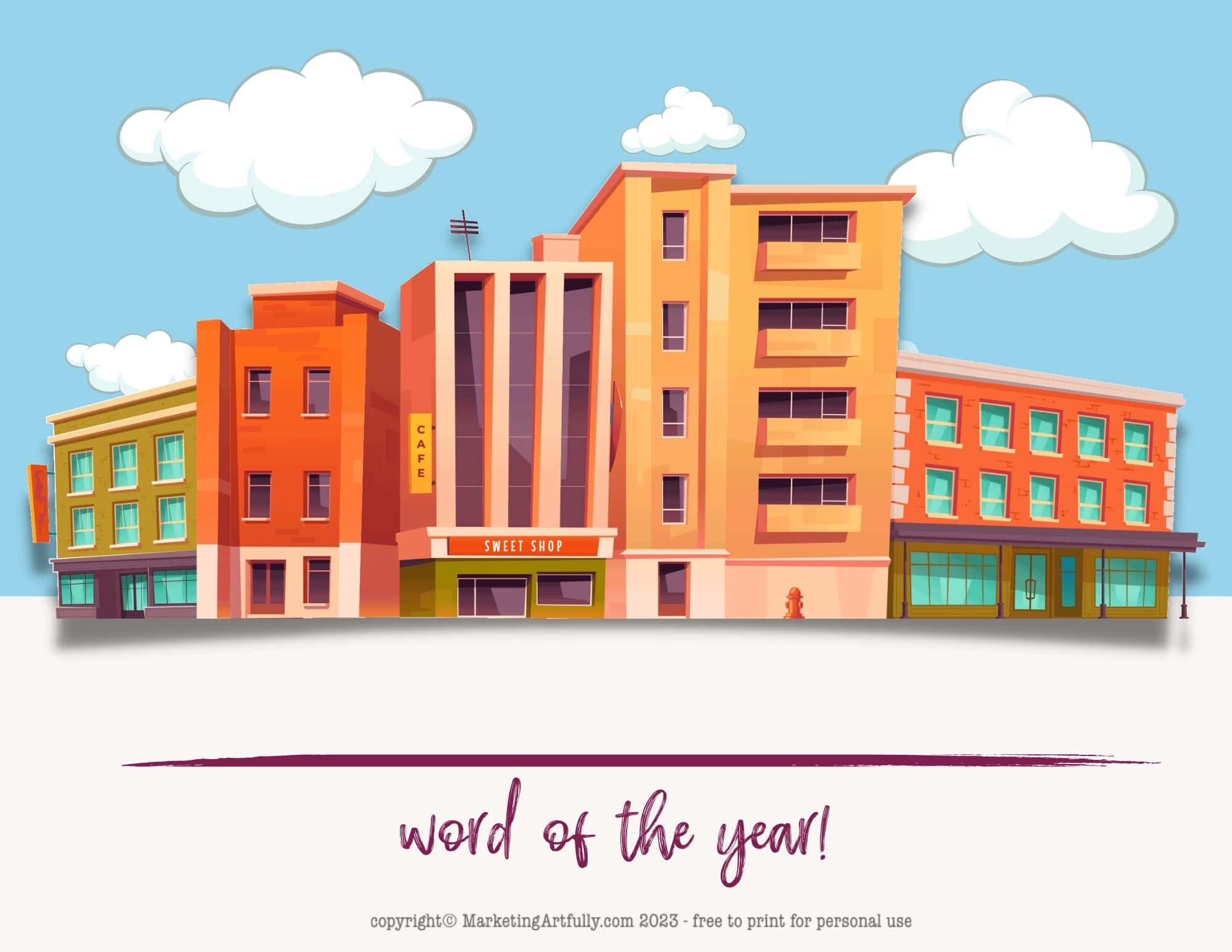 9 Free Word of the Year Printables for Real Estate Agents