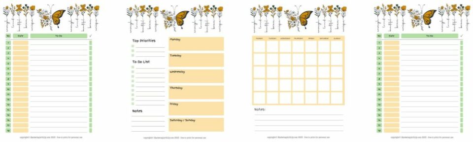 Good Things Take Time (Butterfly) – Free Printable Motivational Planner ...