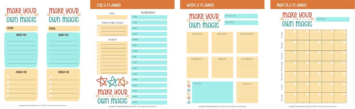 Make Your Own Magic – Free Printable Motivational Planner – Marketing ...