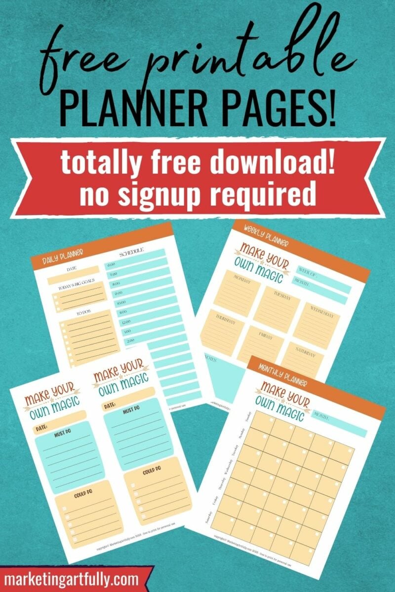 Make Your Own Magic - Free Printable Motivational Planner