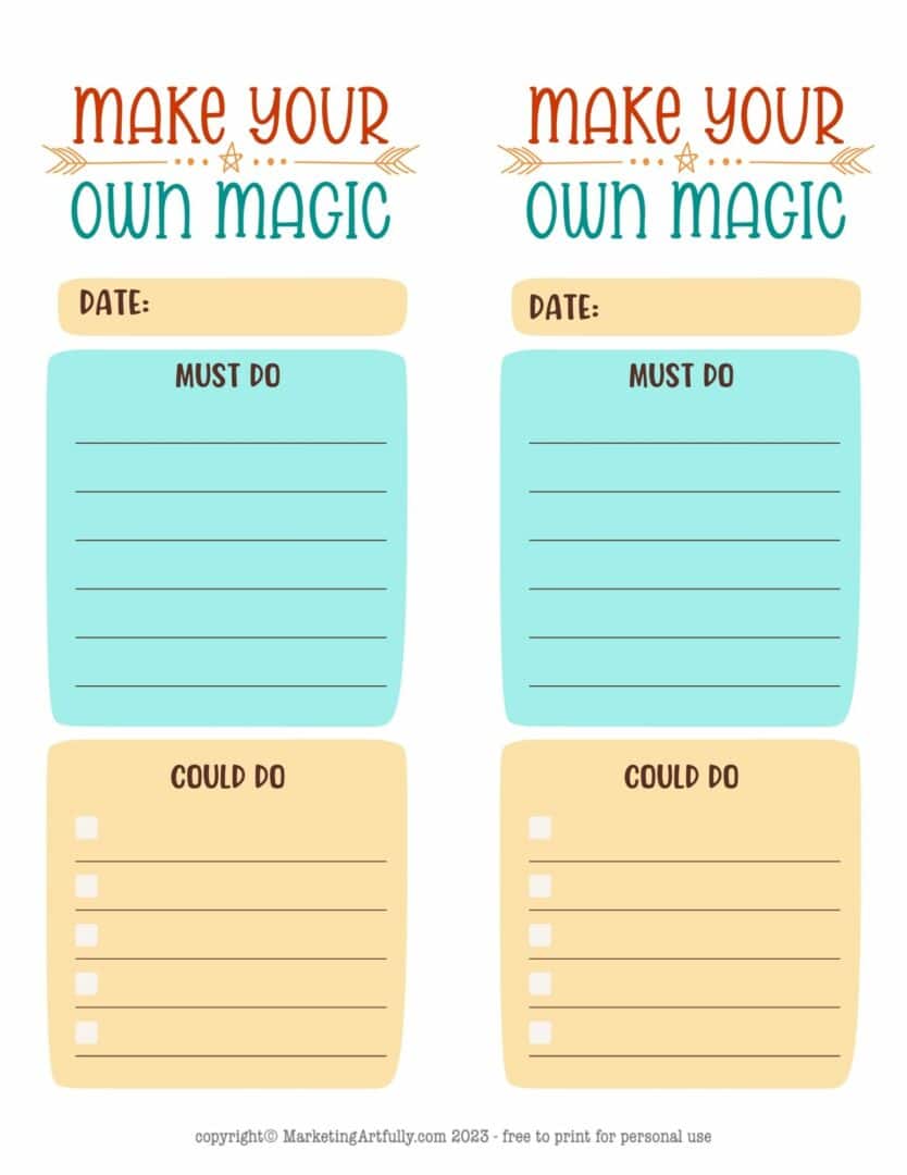Make Your Own Magic - Free Printable Motivational Planner