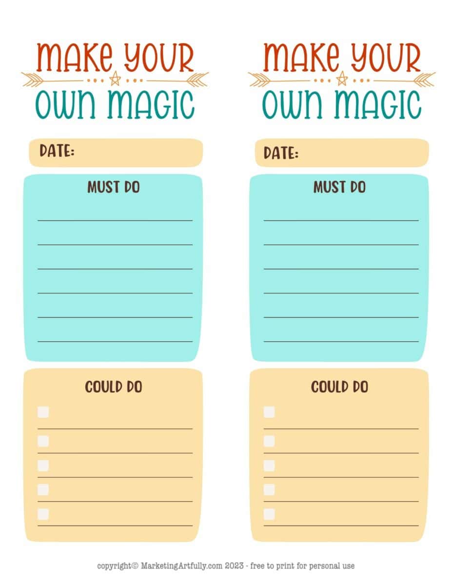 Make Your Own Magic - Free Printable Motivational Planner