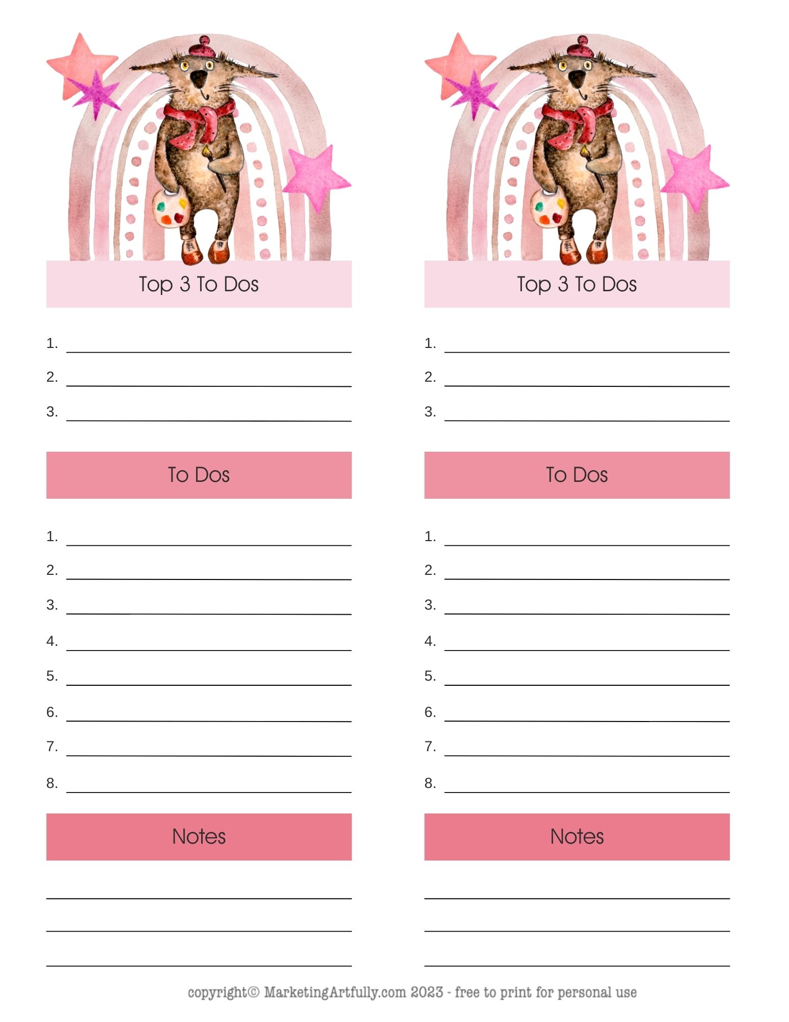 Free Artist Worksheets! To Dos, Ideas and Find Your Style – Marketing ...