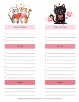 A Year of Cats! Free Printable To Do Lists