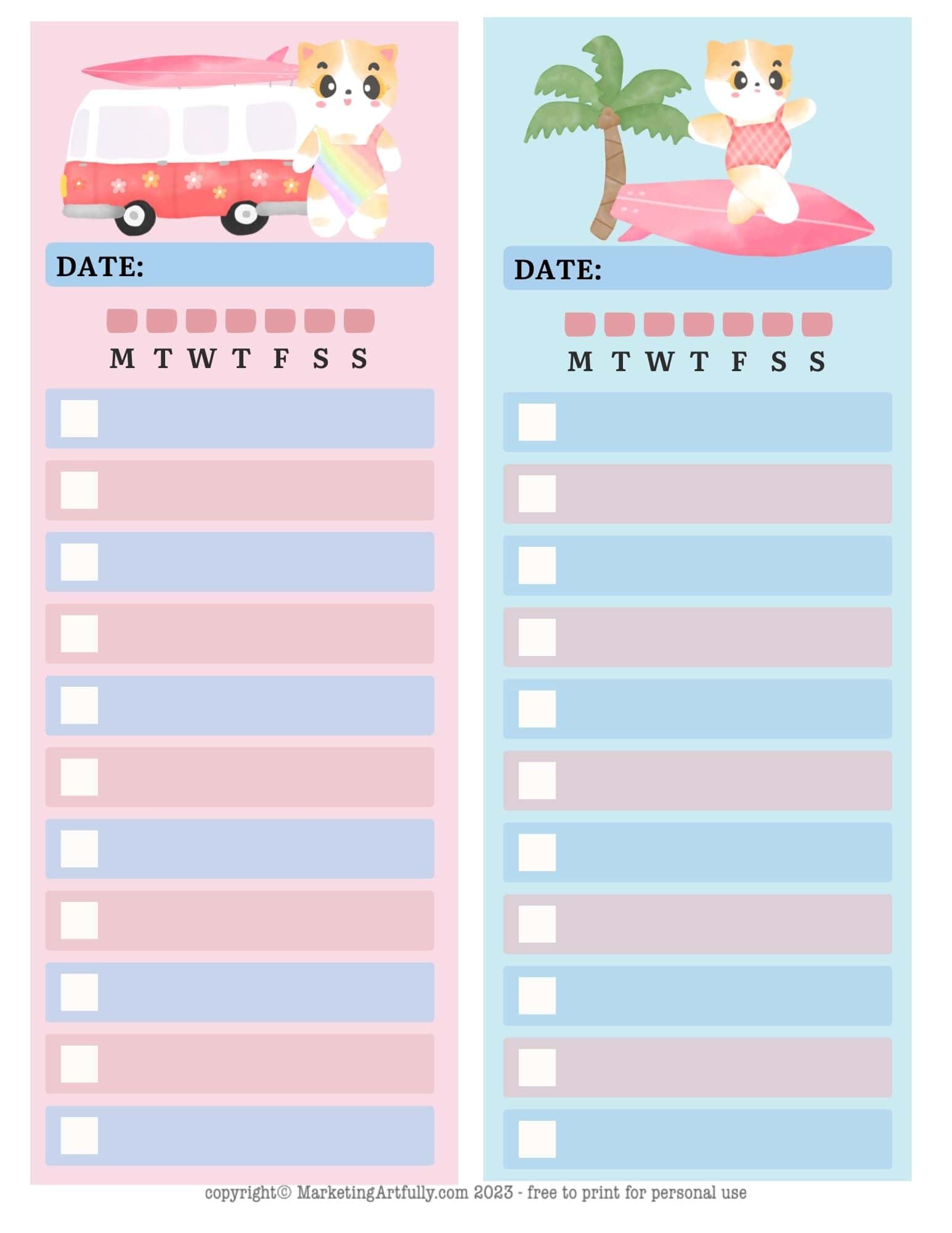 A Year of Cats! Free Printable To Do Lists | Business | Before It's News