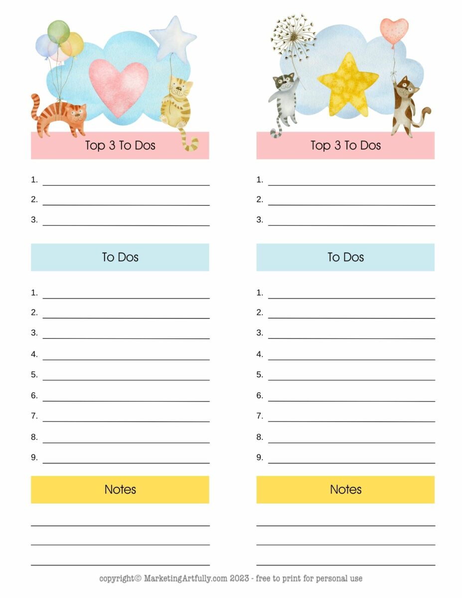 A Year of Cats! Free Printable To Do Lists | Business | Before It's News