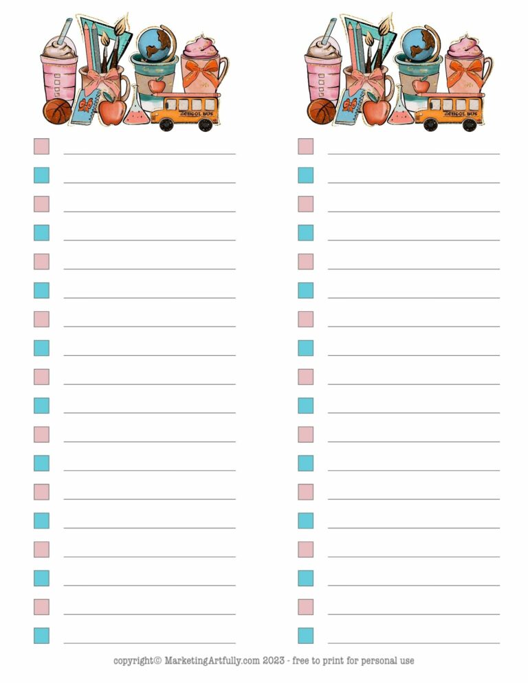 A Year of Coffee To Do Lists - Free Printable