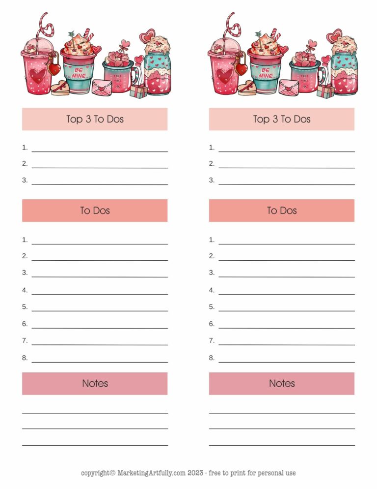 A Year of Coffee To Do Lists - Free Printable