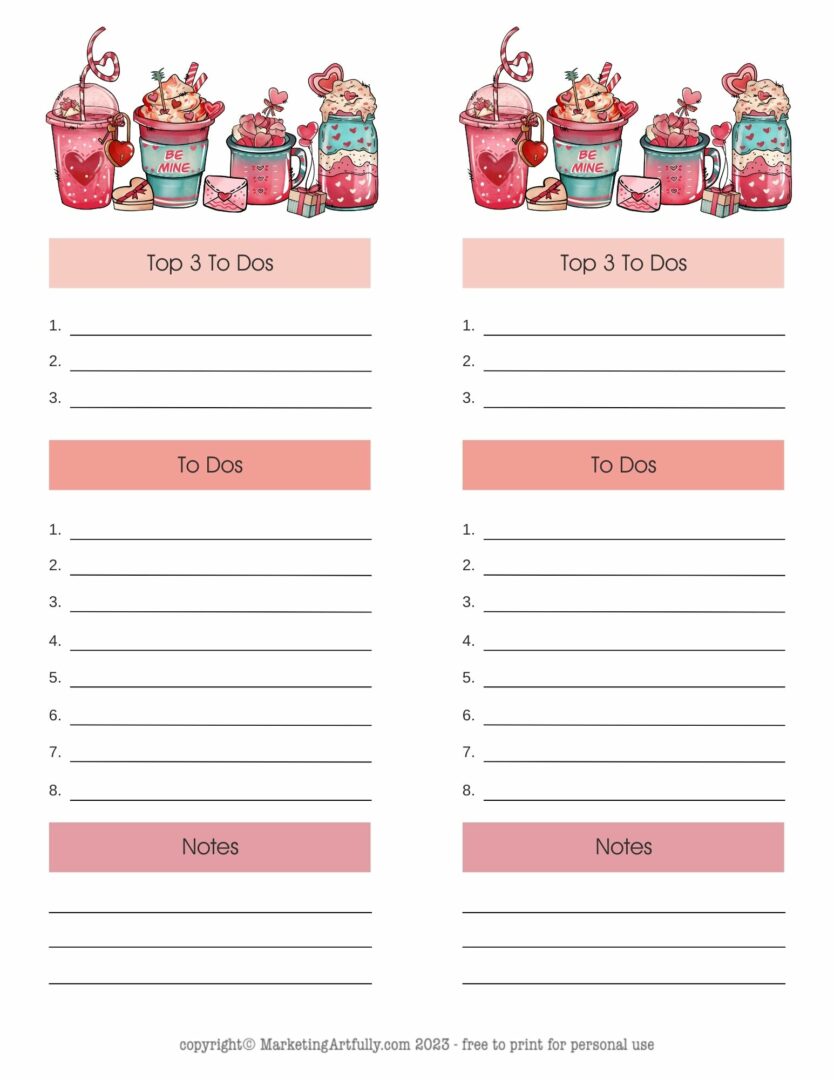 A Year of Coffee To Do Lists - Free Printable