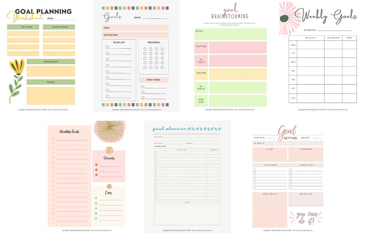 7 Free Printable Goal Setting Worksheets! | Business | Before It's News