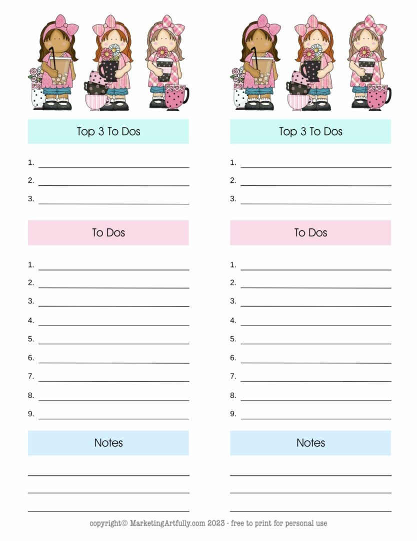 A Year of Coffee To Do Lists - Free Printable