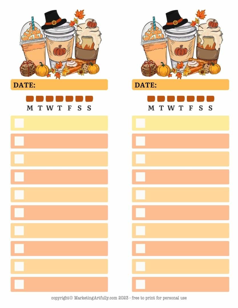 A Year of Coffee To Do Lists - Free Printable