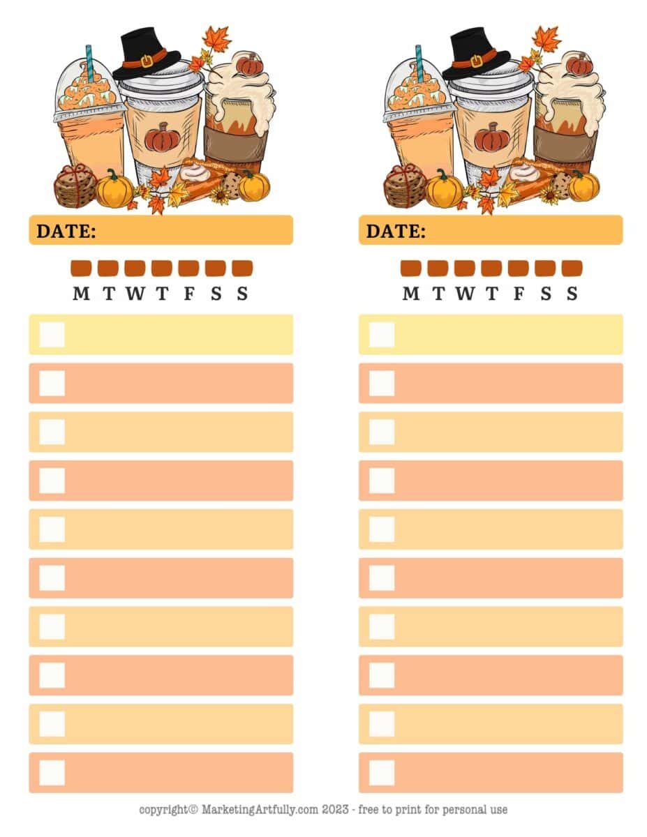 A Year of Coffee To Do Lists - Free Printable