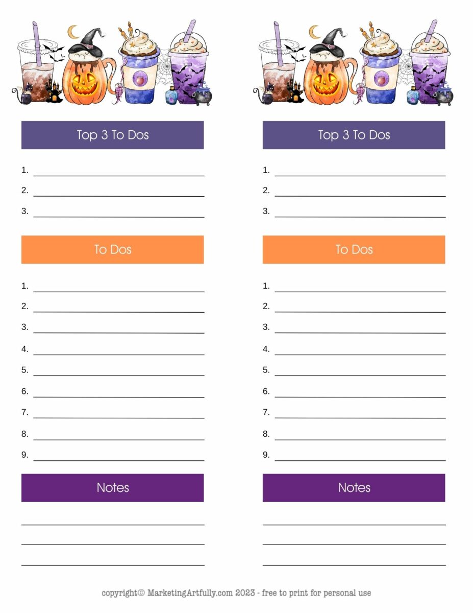 A Year of Coffee To Do Lists - Free Printable