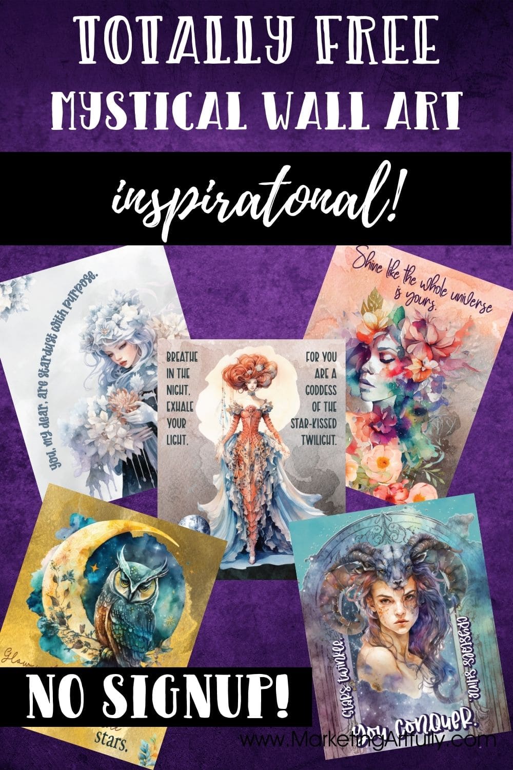 Mystical Inspirational Wall Art or Journal Printables