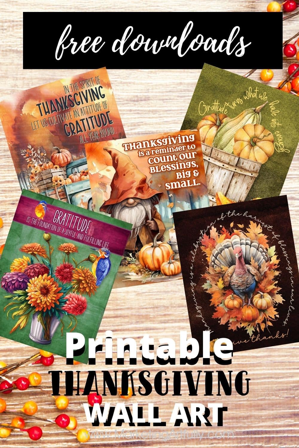 Free Printable Thanksgiving Wall Art or Planner Covers