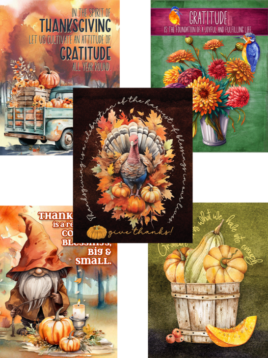 Free Printable Thanksgiving Wall Art or Planner Covers