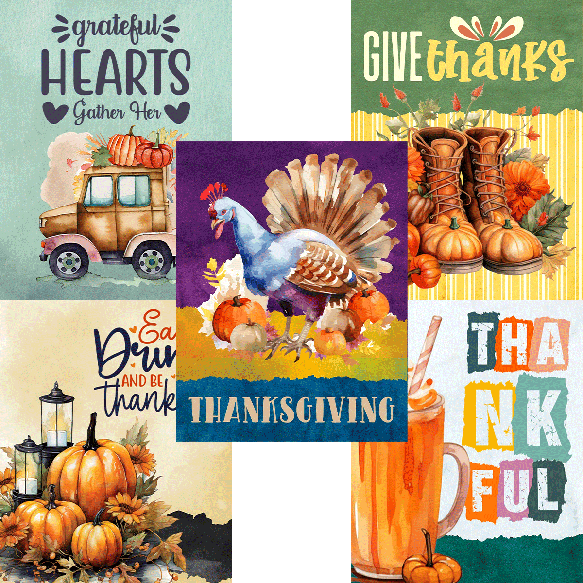 5 Thanksgiving Planner Covers and Dashboards - Free Printables