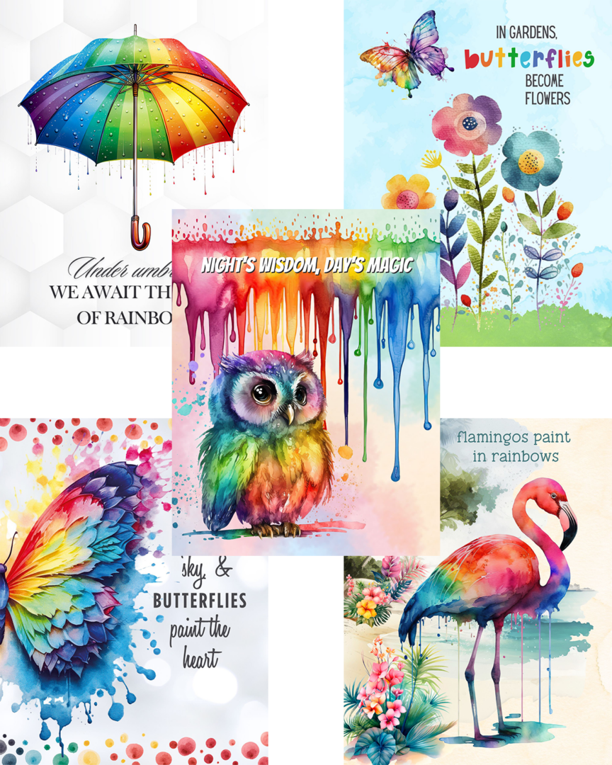 5 Rainbow Planner Covers or Dashboards – Free Printable – Marketing ...