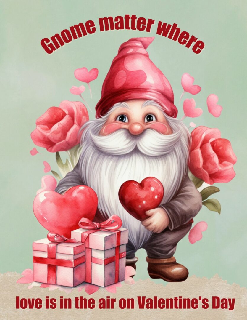 Gnome Valentine's Day Planner Covers and Dashboards
