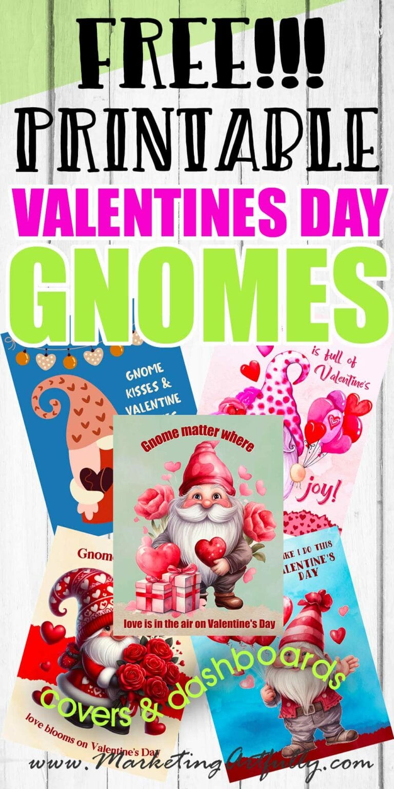Gnome Valentine's Day Planner Covers and Dashboards