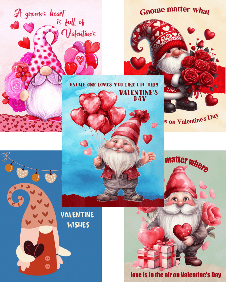 Gnome Valentine's Day Planner Covers and Dashboards