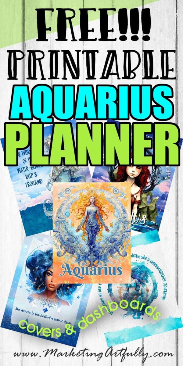 5 Free Printable Aquarius Planner Covers