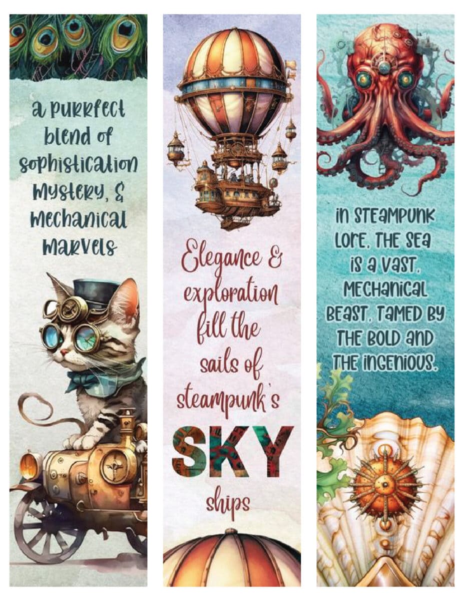 Free Printable Steampunk Bookmarks