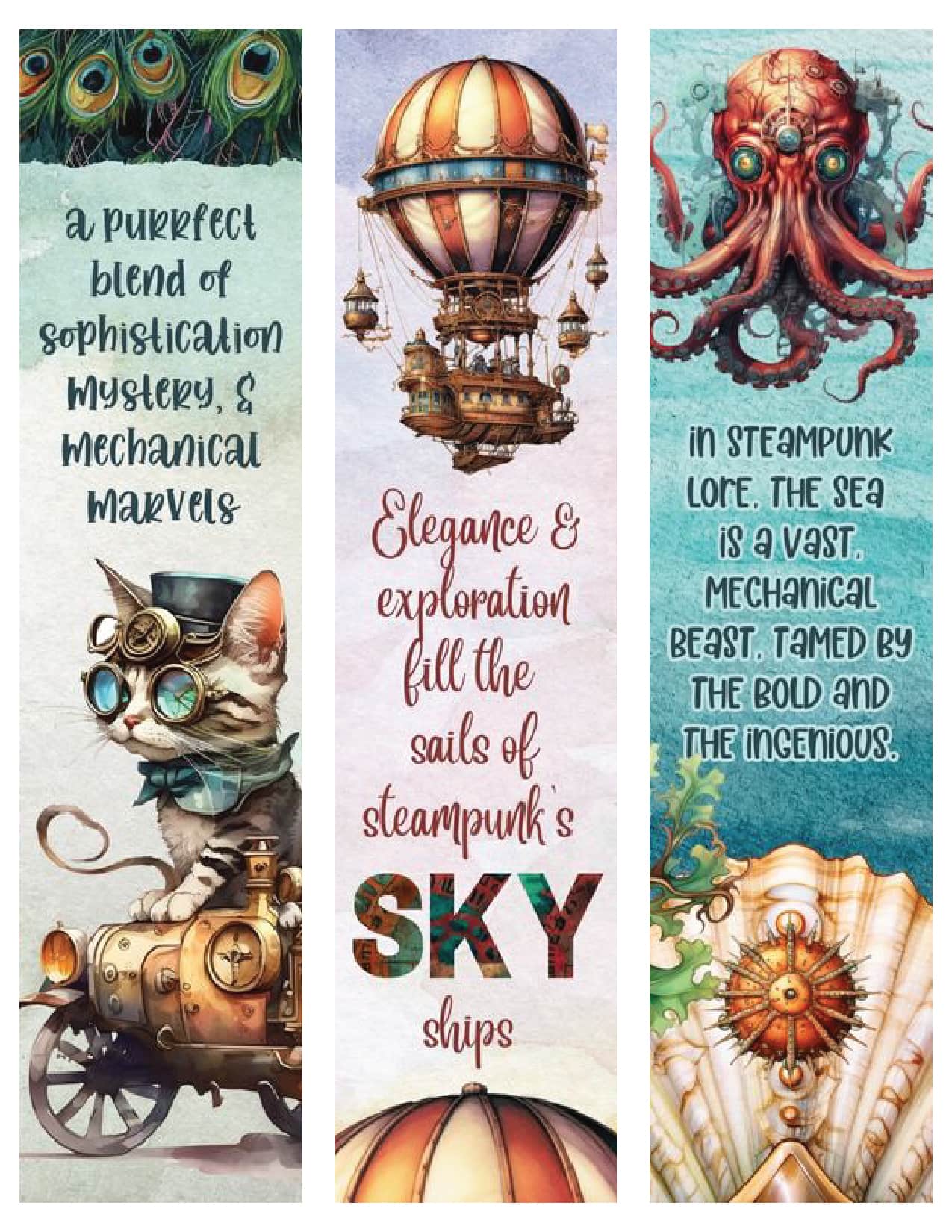 Free Printable Steampunk Bookmarks | Business | Before It's News