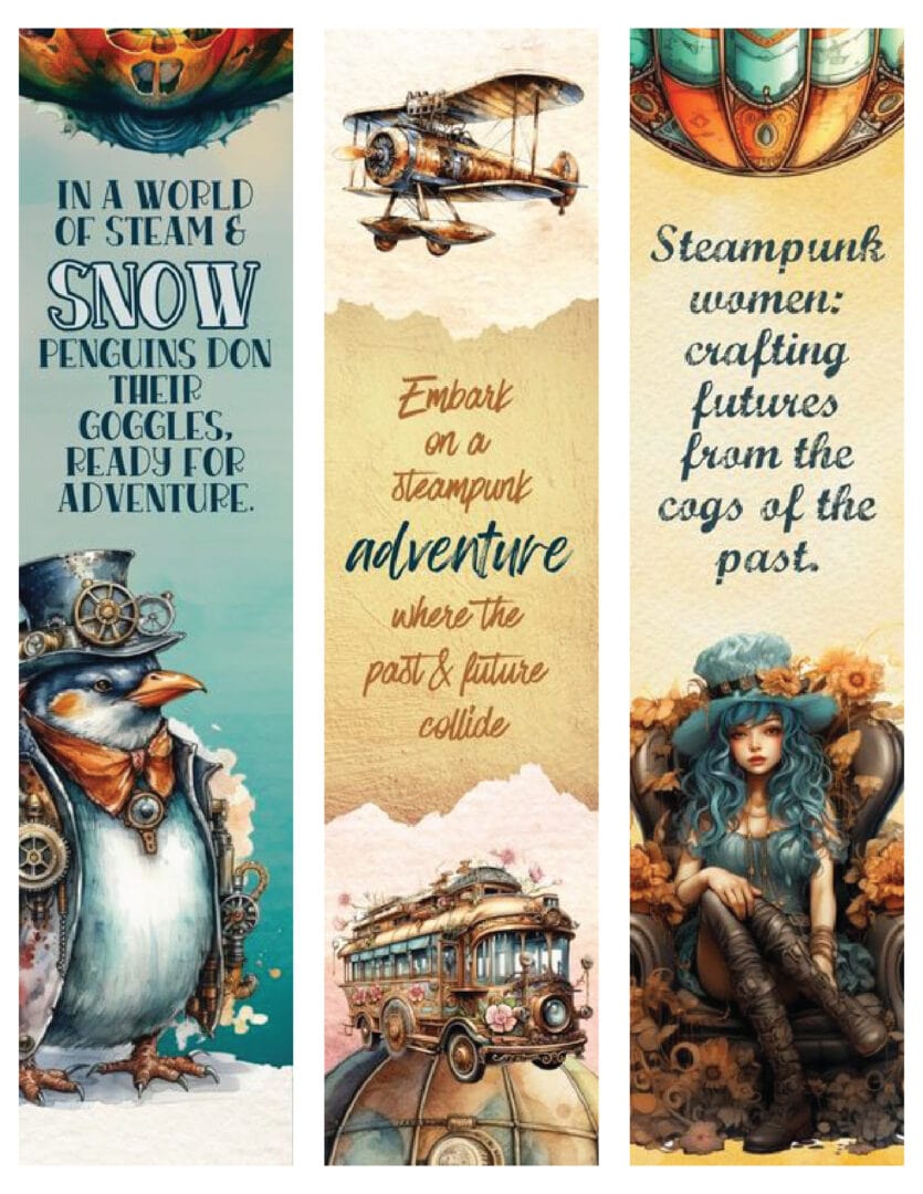 Free Printable Steampunk Bookmarks