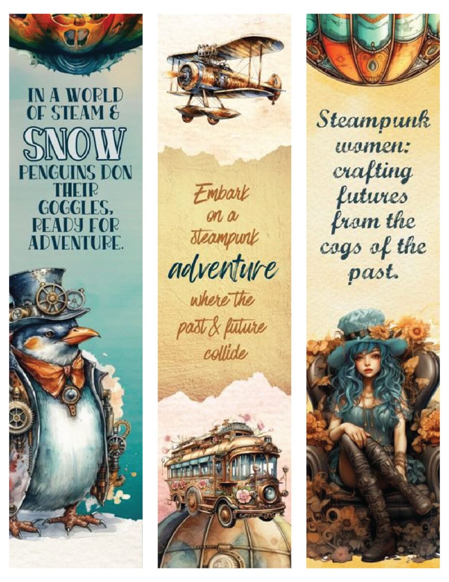 Free Printable Steampunk Bookmarks