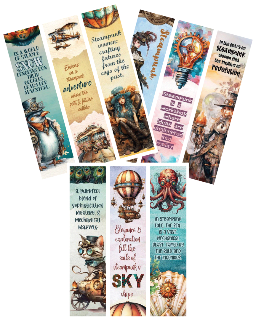 Free Printable Steampunk Bookmarks