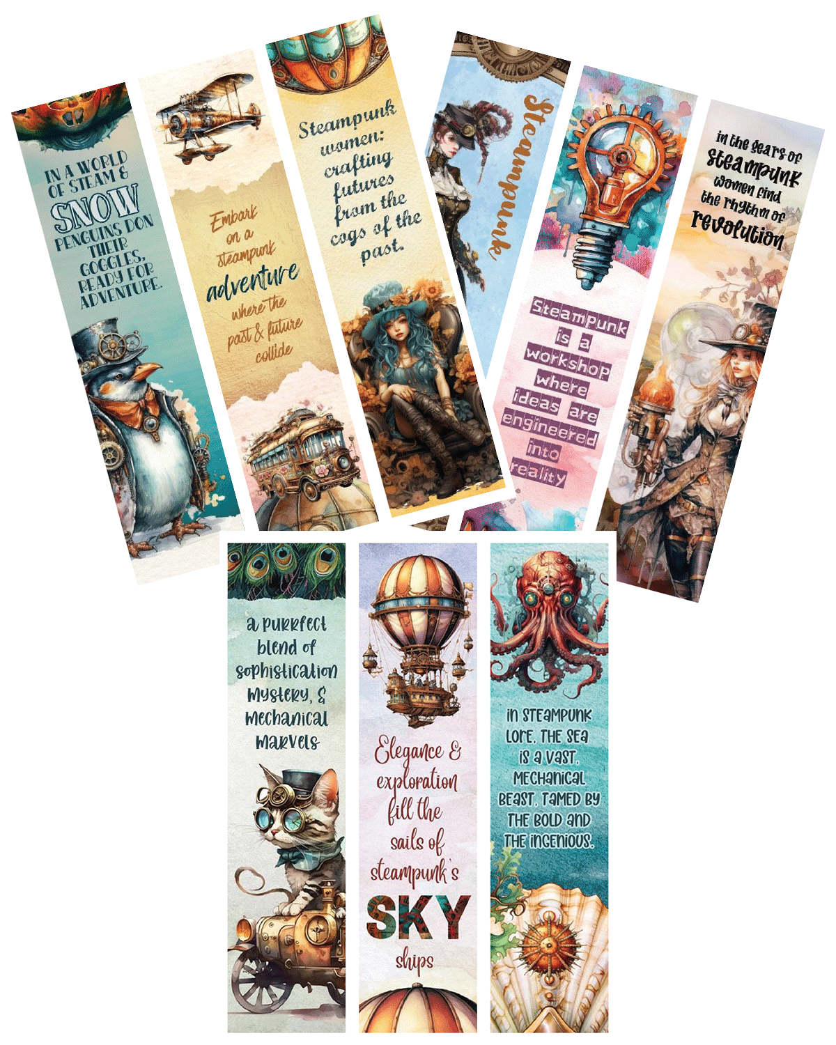 Free Printable Steampunk Bookmarks