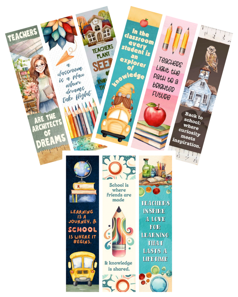 Free Printable Bookmarks Perfect For Back To School!