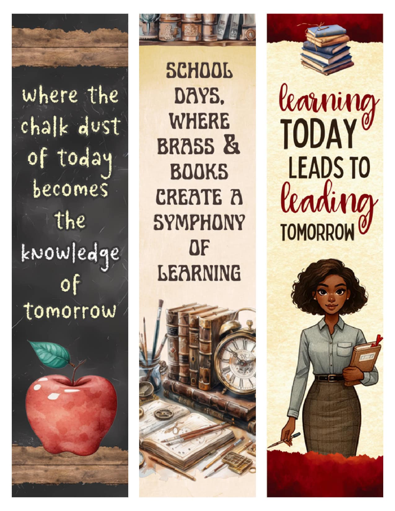 Free Printable Teacher Bookmarks – Appreciation Gift – Marketing Artfully