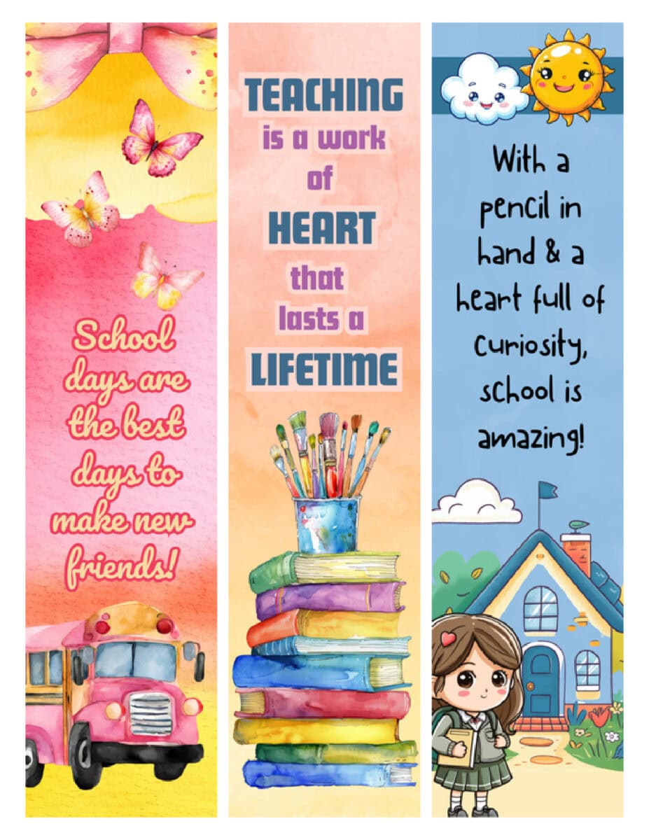 Free Printable Teacher Bookmarks – Appreciation Gift – Marketing Artfully