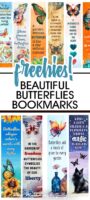 15 Free Printable DIY Beautiful Butterflies Bookmarks