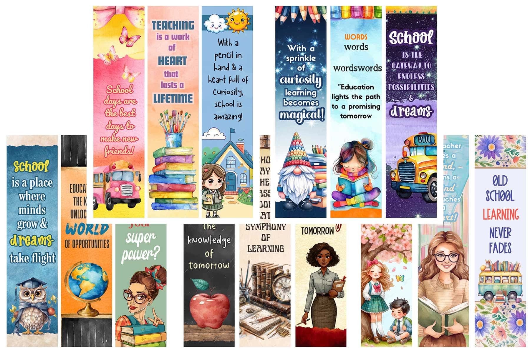 Free Printable Teacher Bookmarks – Appreciation Gift – Marketing Artfully
