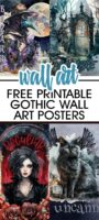 5 Printable Gothic Wall Art Posters - Free Download